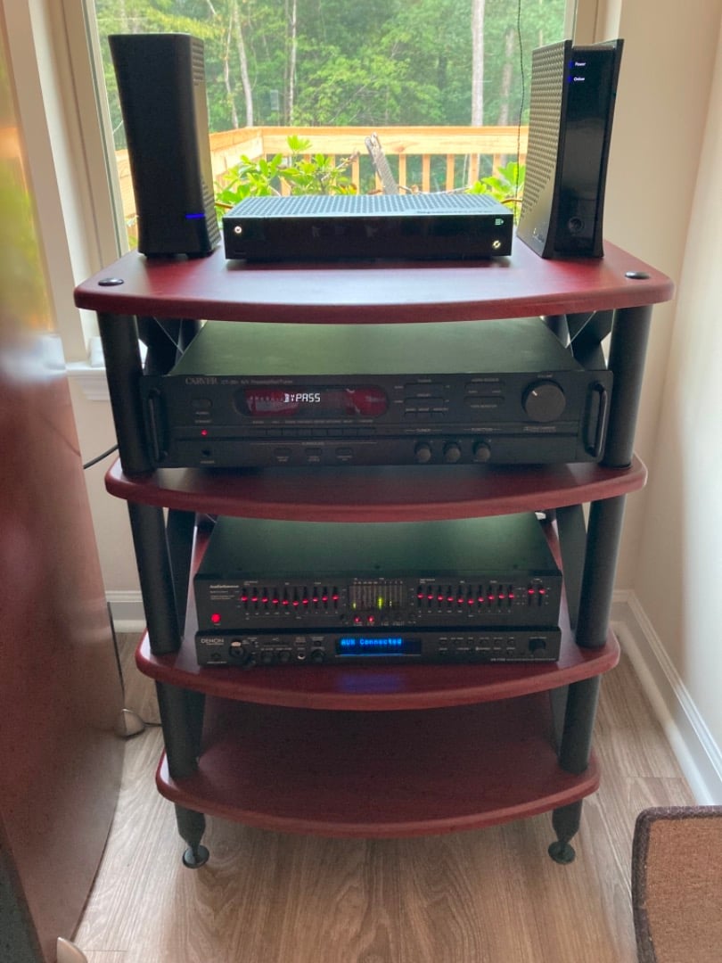 Customer Reviews: Pangea Audio Vulcan X-Brace Audio Rack (Rosenut/Black ...