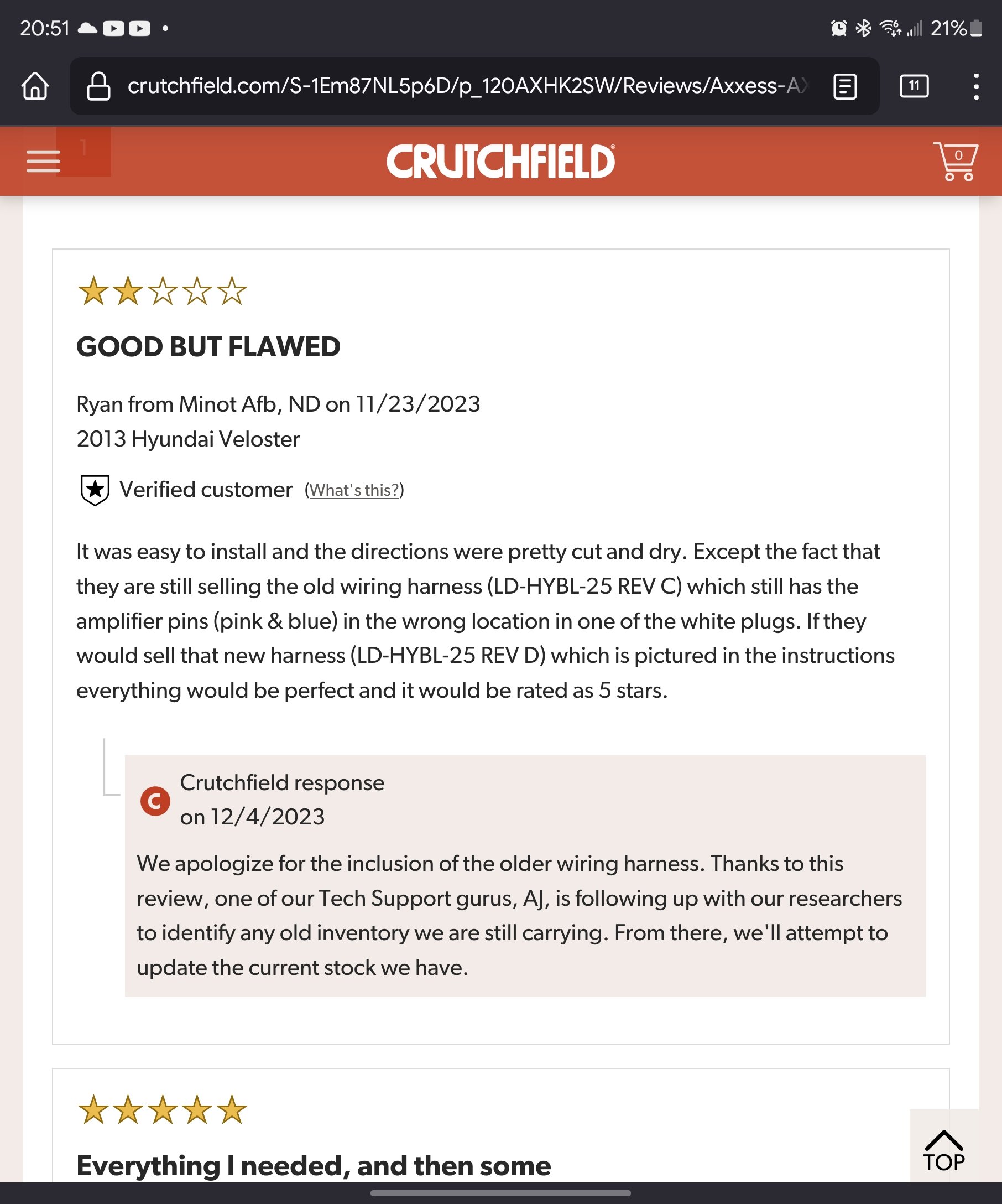 Customer Reviews: Axxess AX-HYKIA2-SWC Wiring Interface Connect a car ...