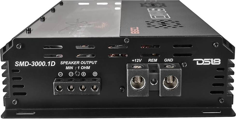 DS18 SMD-3000.1D Steve Meade Designs mono subwoofer amplifier — 3000 watts RMS x 1 at 1 ohm at ...