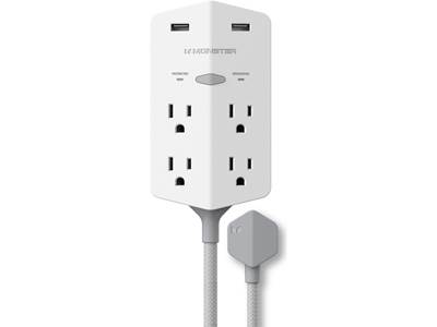 Monster Power Shield (White) Power outlet extender with magnetic wall ...