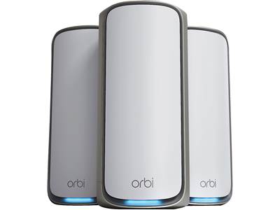 NETGEAR Orbi 870 (3-pack) Tri-band mesh Wi-Fi 7 system with 1 router ...