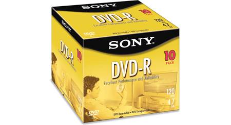 Sony Blank DVD-R Discs (Single) 4.7GB single-sided DVD-R at Crutchfield