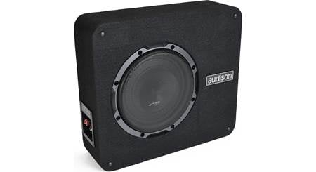 Audison Prima APBX 8 DS Sealed enclosure with 8" 4-ohm shallow DVC subwoofer — dual 4-ohm voice ...