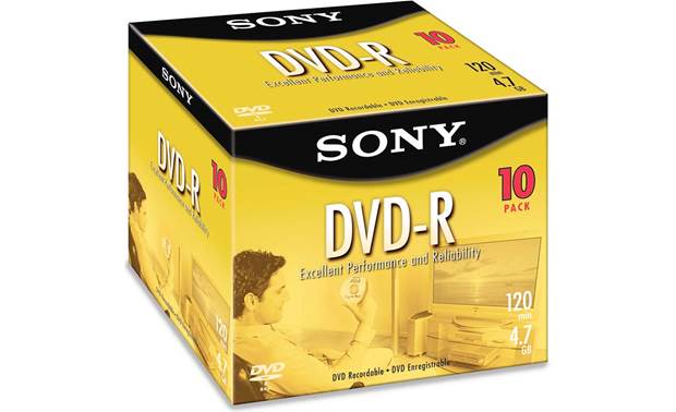 Sony Blank DVD-R Discs (10-pack) 4.7GB single-sided DVD-R at Crutchfield