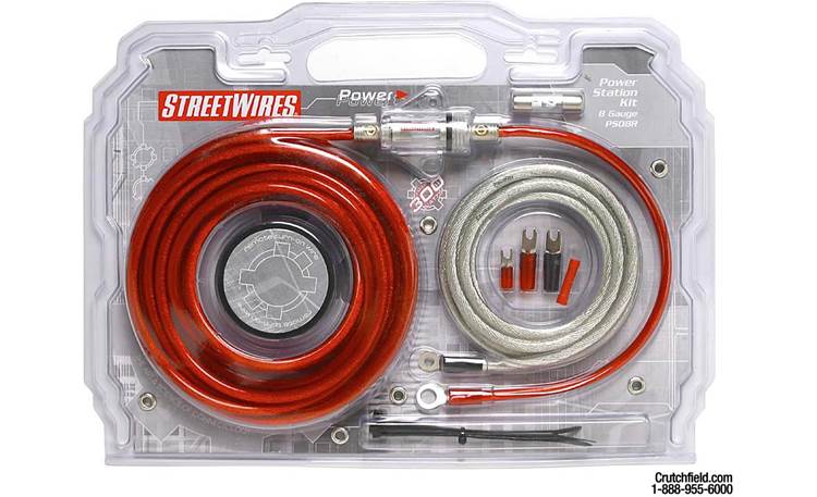 StreetWires 8-gauge Amp Wiring Kit Red Power/Silver Ground Cable at ...