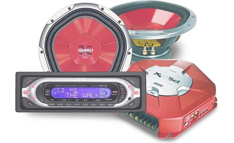 Sony Car Package: CD Receiver, Amp, Subs CDX-MP40 CD/MP3 ReceiverXM ...