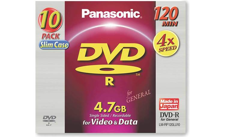 Panasonic DVD-R (Single) 4.7GB single-sided DVD-R, 4X compatible at ...
