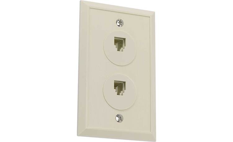 Recoton T38 Wall plate with two modular phone jacks at Crutchfield