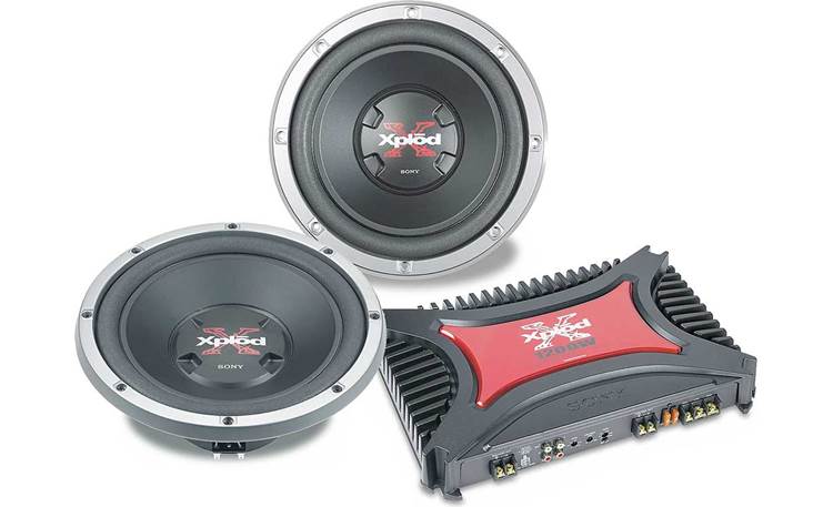 Sony Bass Package XM-2200GTX car amplifierTwo XS-L1000B 10" subwoofers ...
