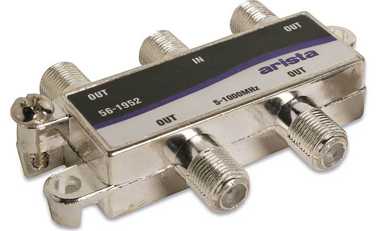 Arista 4-way Coaxial Signal Splitter with F Plugs at Crutchfield