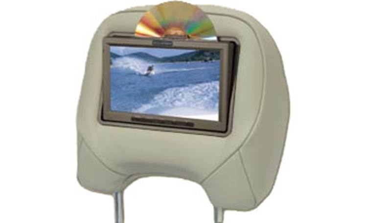 Vizualogic Video Headrests Package Two medium slate gray leather headrests with built-in 7 ...