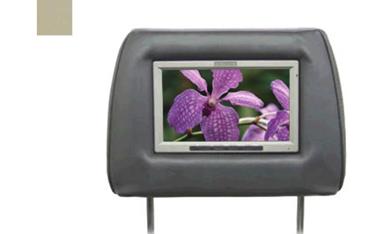 Vizualogic Video Headrests Package (Light Cashmere w/Ebony Piping) Two leather headrests with ...