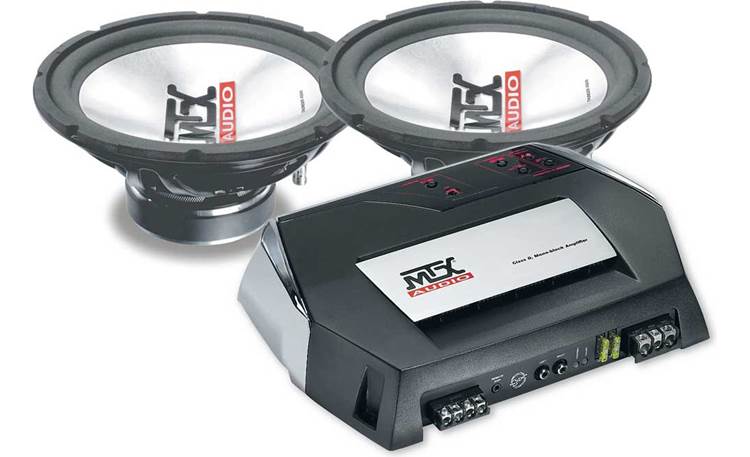 MTX Dual 12" Sub Package TA2301 mono subwoofer amplifier Two T4512-04 ...