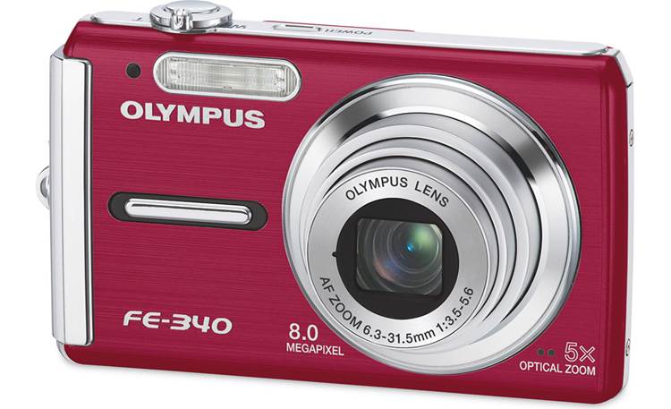 Olympus FE-340 (Red) 8-megapixel digital camera with 5X optical zoom at ...
