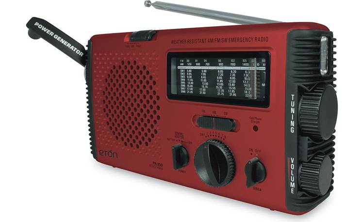 Etón FR350 (Red) Water-resistant hand-cranked AM/FM/shortwave radio at ...
