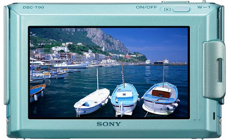 Sony Cyber-shot® DSC-T90 (Blue) 12.1-megapixel digital camera with 4X optical zoom at Crutchfield