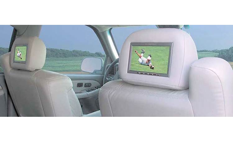 Vizualogic Video Headrests Package Two Black leather headrests with 7 ...