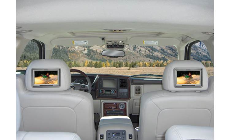 Vizualogic Headrest System Two Sand Beige leather headrests with built-in 7" color screens ...