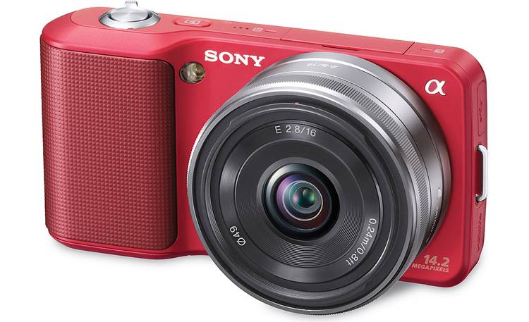 Sony NEX-3A (Red) 14-megapixel digital camera with 16mm wide-angle lens ...