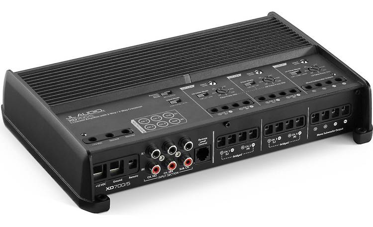 JL Audio XD700/5 5-channel car amplifier — 75 watts RMS x 4 at 4 ohms + 300 watts RMS x 1 at 2 ...