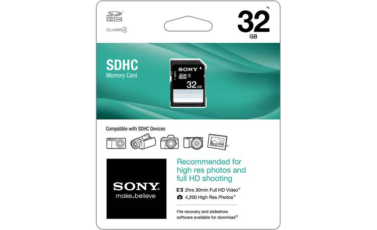 Sony SDHC Memory Card (32GB) Speed Class 4 at Crutchfield