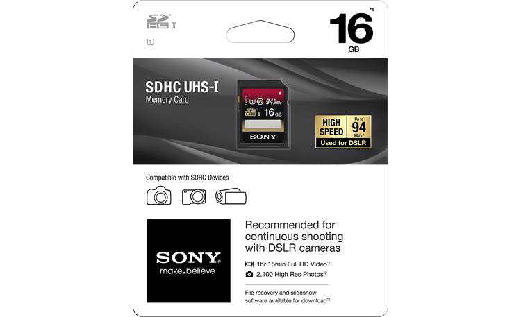 Sony SDHC UHS-1 High-Speed Memory Card (16GB) Speed Class 10 at Crutchfield