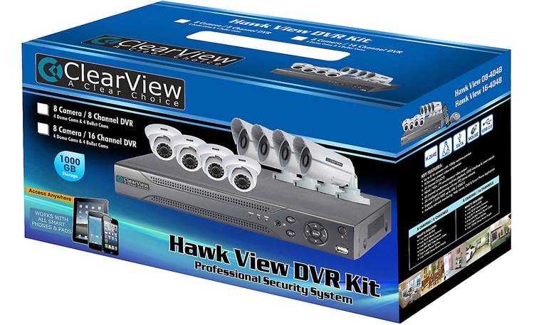 ClearView Hawk View 8-Channel Kit 8-camera video surveillance system ...