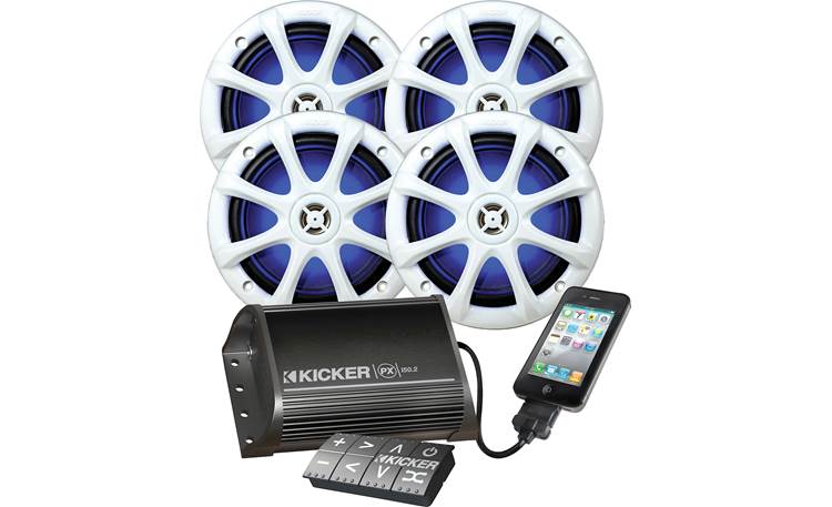 Kicker Marine iPod® Sound System Includes a PXi50.2 amp and two sets of ...