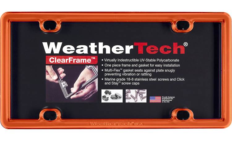 WeatherTech ClearFrame™ (Orange) License plate frame at Crutchfield