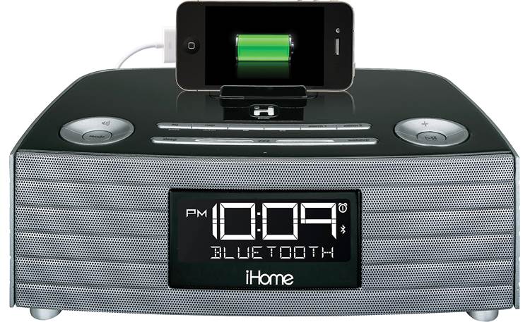 iHome iBT97 FM clock radio with Bluetooth® and USB charging at Crutchfield