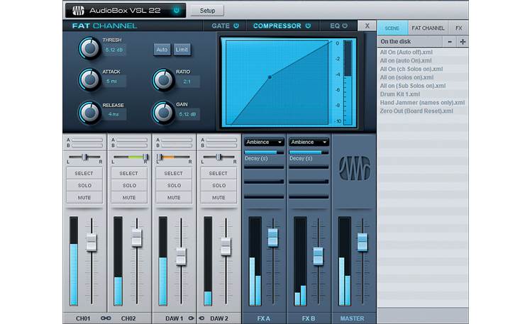 PreSonus AudioBox™ 22VSL USB 2.0 computer recording interface at ...
