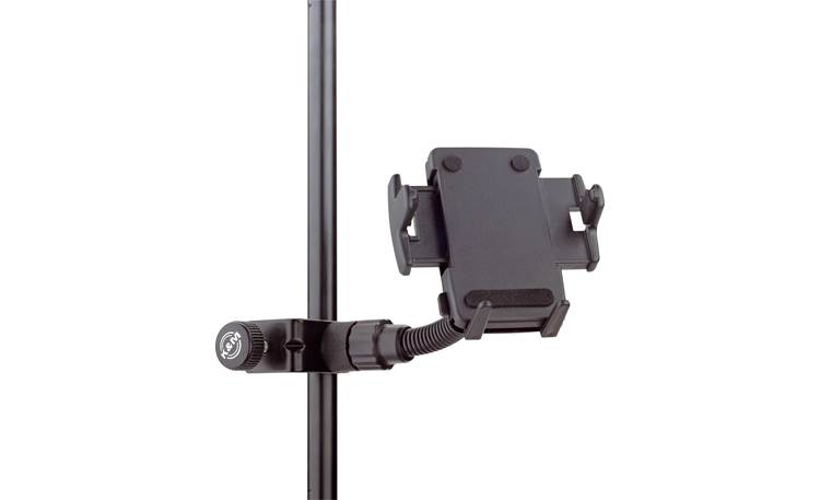 K&M Smartphone Holder Clamps onto any standard mic stand at Crutchfield