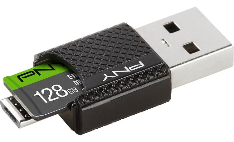 PNY Elite microSDXC card with OTG Reader (128GB) USB On-The-Go card ...