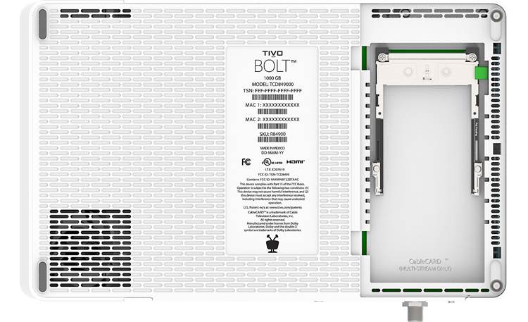 TiVo Bolt® V2 (1TB storage) 4-tuner DVR records cable TV programs or ...