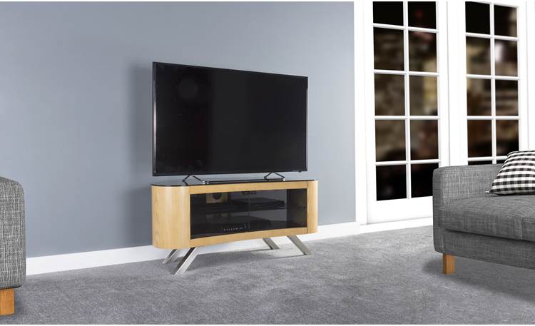 AVF Affinity Bay 1150 (Oak) Curved A/V cabinet for TVs up to 55" at ...