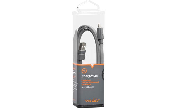 Ventev chargesync flat (Gray, 3-foot) Type-A USB-to-USB-C 2.0 cable at ...
