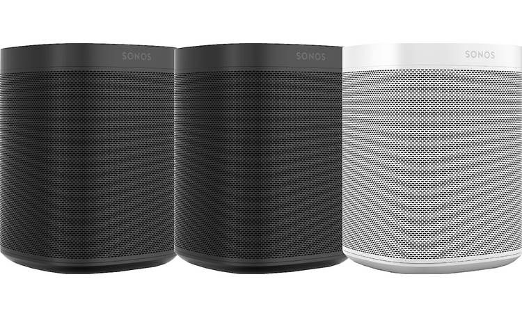 Sonos One (3-pack) (2 Black, 1 White) Three wireless streaming music speakers with Amazon Alexa ...