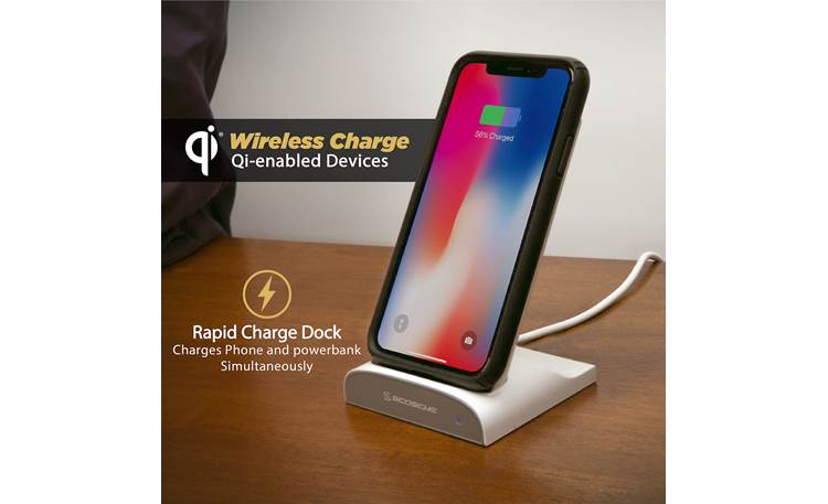 Scosche QiDock Powerbank (White) Qi wireless charging dock with ...