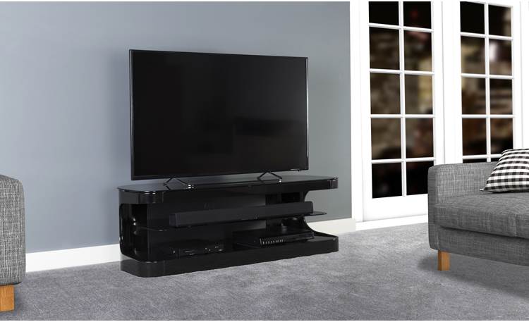 AVF Affinity Plus Kensington 1250 (Black) Curved A/V cabinet for TVs up ...
