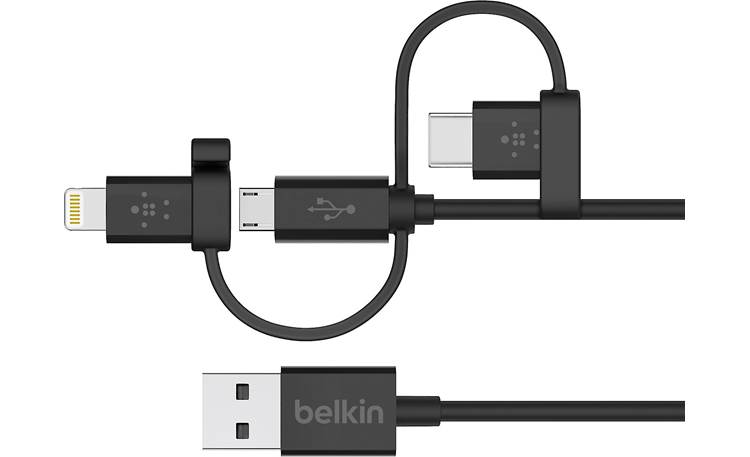 Belkin Universal Cable 4-foot USB-A to multi-tip (micro-USB, USB-C, and ...