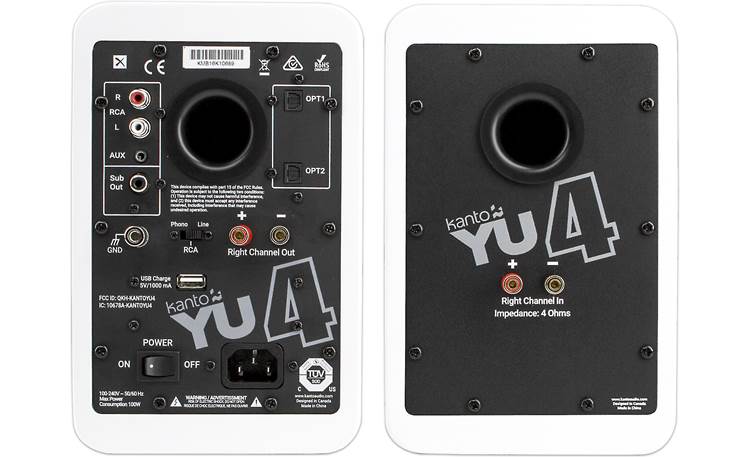 Kanto YU4 (Gloss White) Powered stereo speakers with Bluetooth® and ...