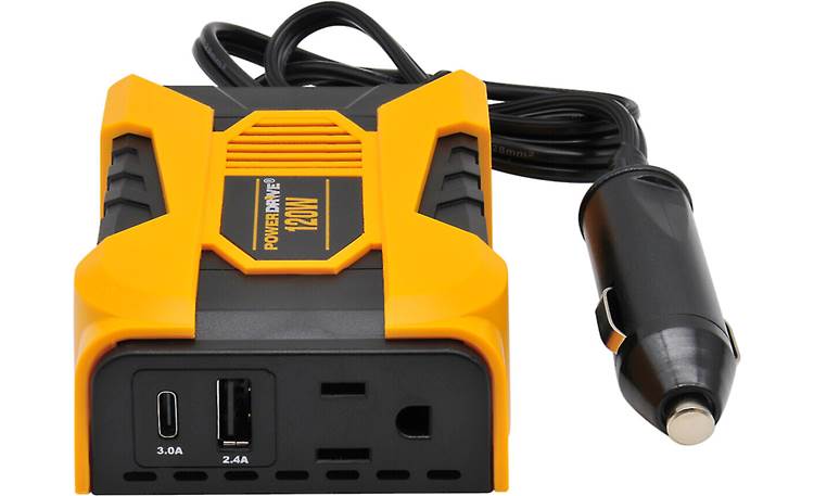 PowerDrive PD120 DC to AC power inverter with 120-watt continuous power ...