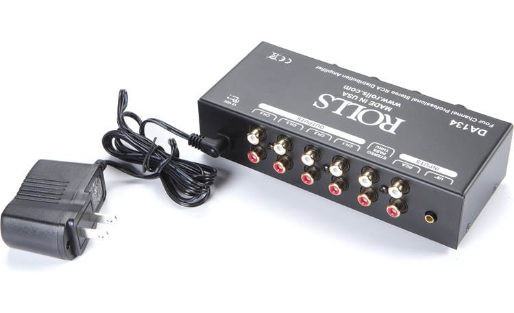 Rolls DA134 Line distribution amplifier — sends stereo audio source to ...