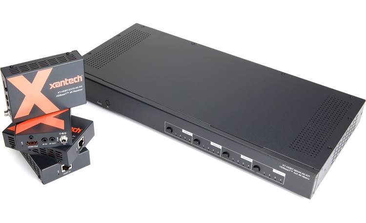 Xantech XT-HDBT-MX44-4K-KIT 4-in/4-out HDMI matrix kit with 4 HDMI-over ...