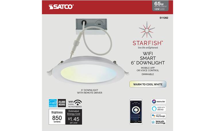 Satco Starfish T20/Energy Star™ Tunable White 6" LED Recessed Downlight ...