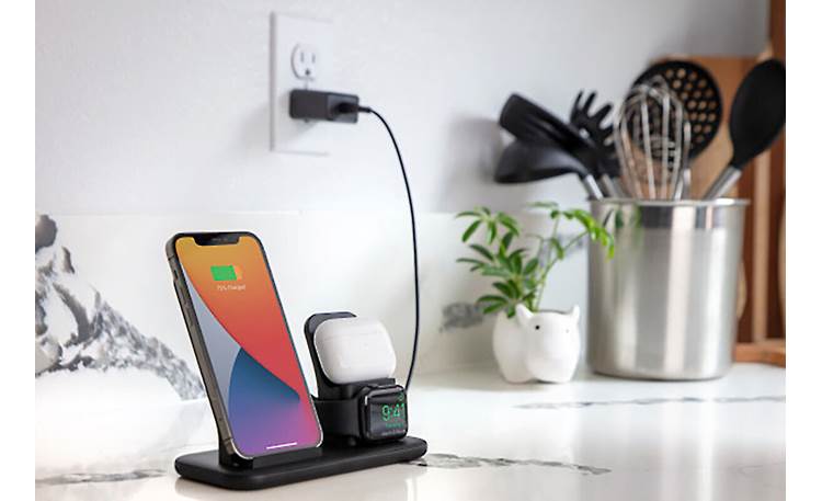 Scosche Base3™ 3-in-1 Wireless Charging Dock (Black) For Apple iPhone ...