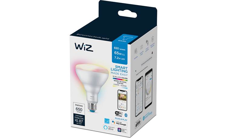 WiZ Full Color BR30 Bulb (650 lumens) (Single) Adjustable color and ...