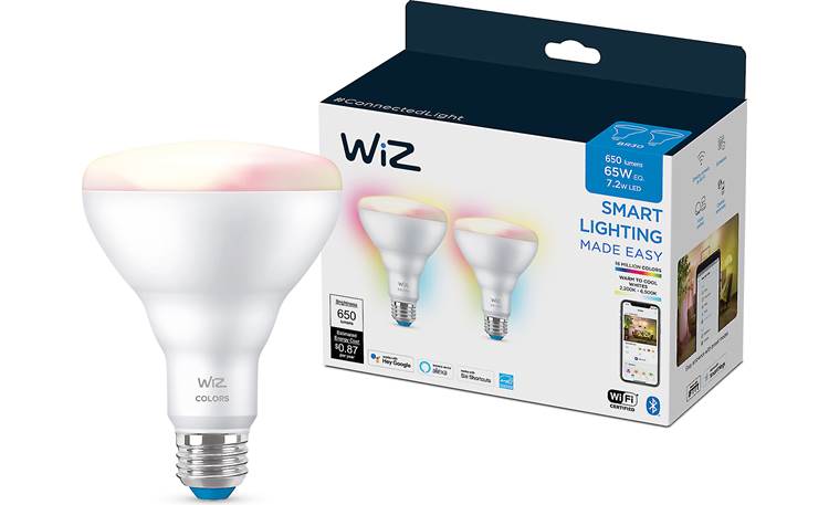 WiZ Full Color BR30 Bulb (650 lumens) (2-pack) Adjustable color and ...