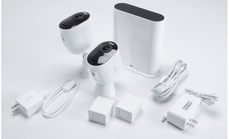 Arlo Ultra 2 Two-Camera System (White) SmartHub and two wire-free UHD ...