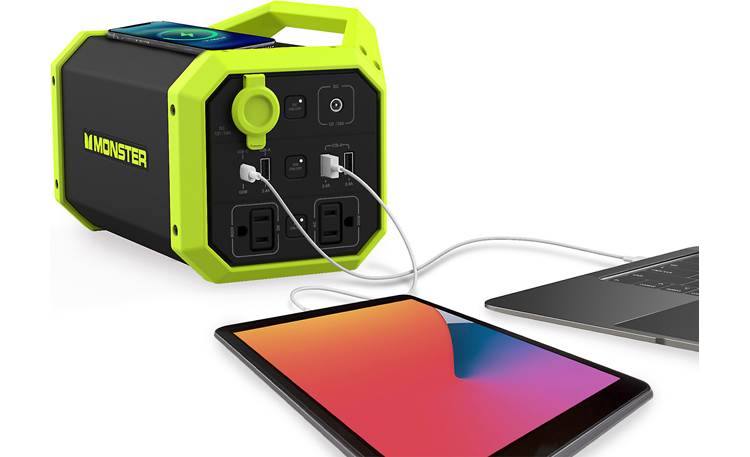 Monster Power Grid (Green) Portable power station with wireless Qi ...